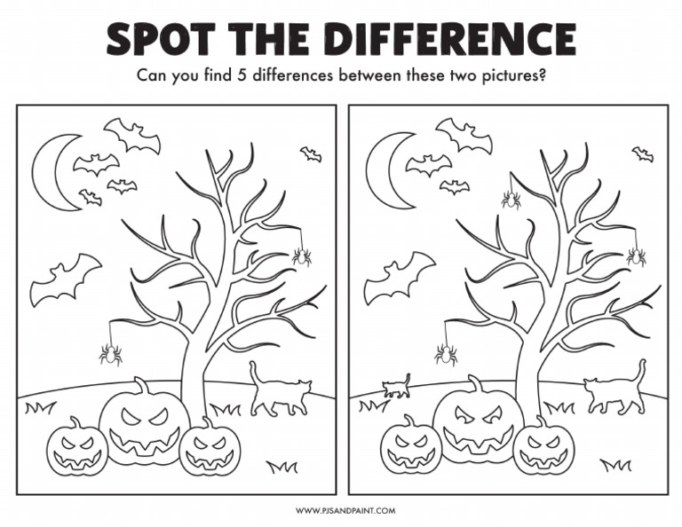 Halloween Spot The Difference - PjsandPaint PDF | PDF