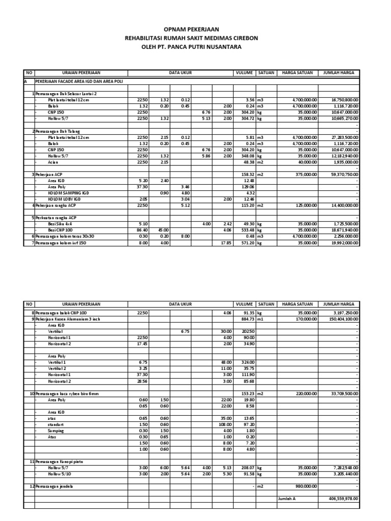 Opnam Pekerjaan P Tio | PDF