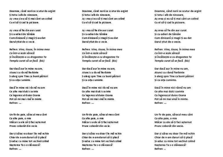 Colind Vino Iisuse in Inima Mea | PDF