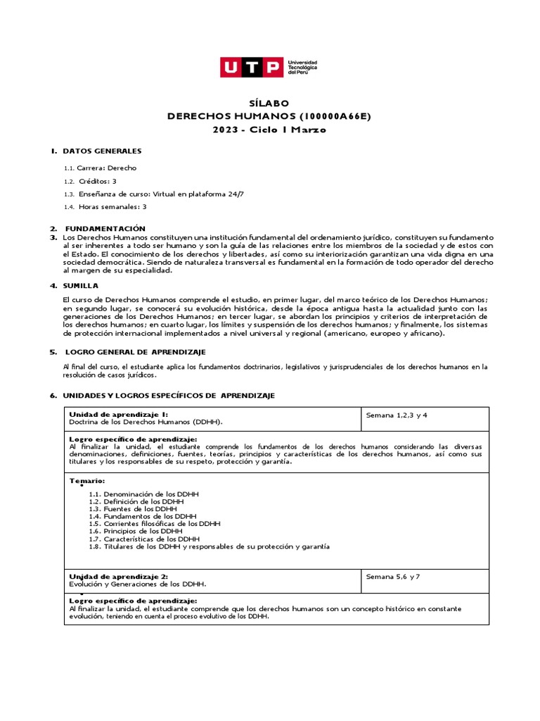Curso Virtual de Derechos Humanos 2023 | PDF