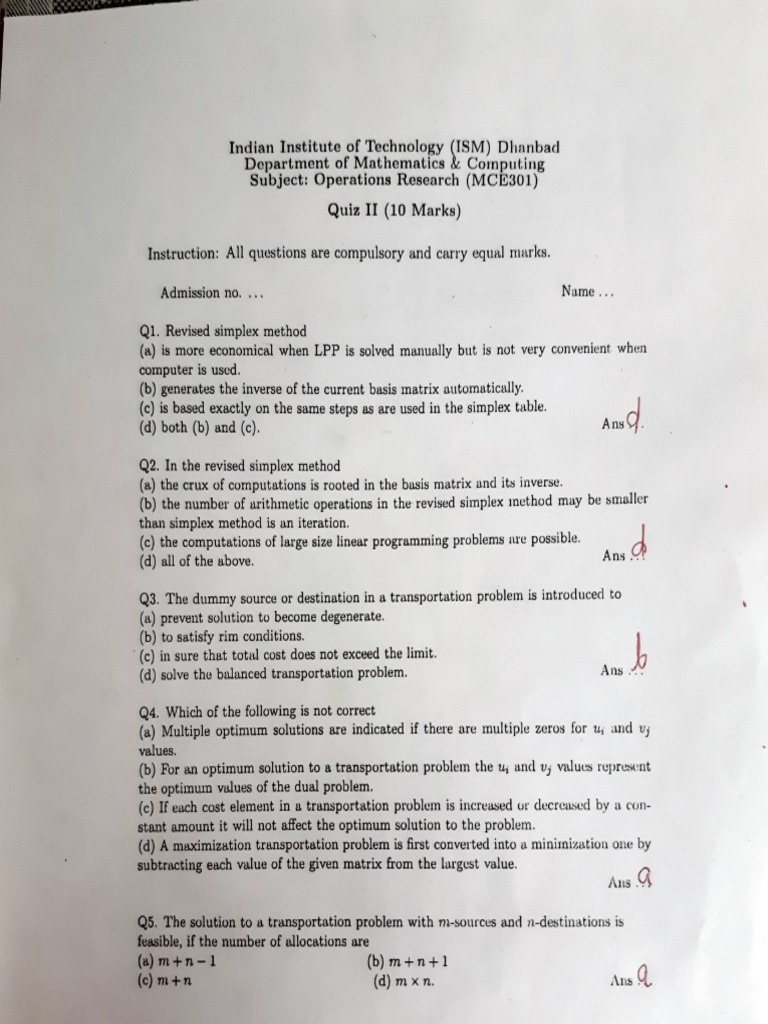 Solution Quiz II 1 | PDF | Mathematical Optimization | Computational Science