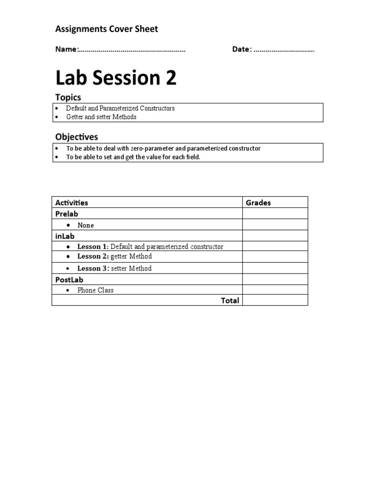 Lab 2 Pdf Programming Constructor Object Oriented Programming 1136