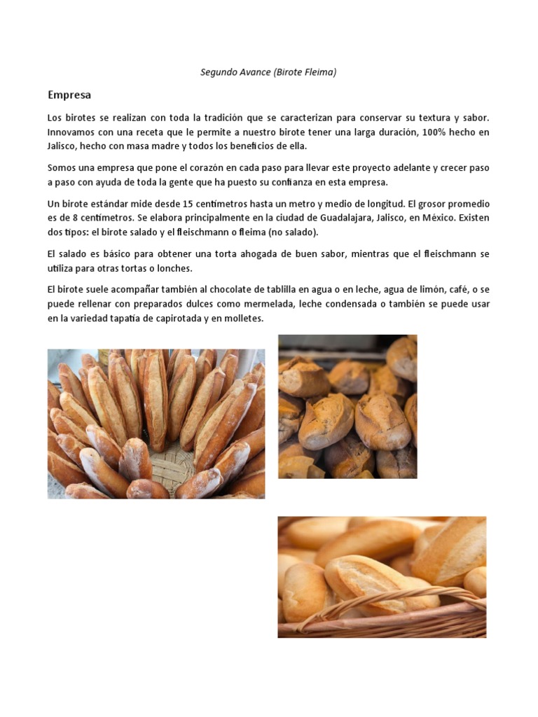 Birote Fleima: Tradición y Producción | PDF
