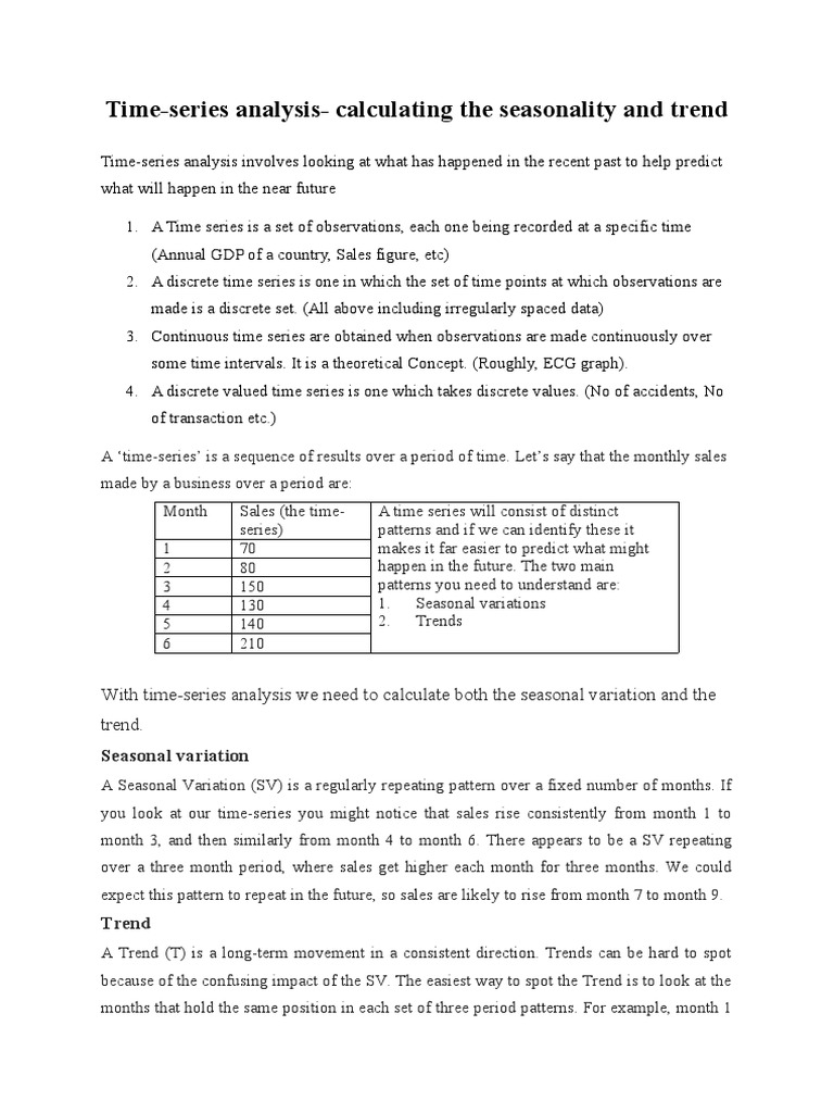 Time Series Analysis Pdf Seasonality Time Series