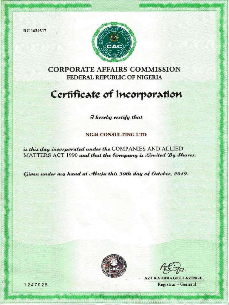 NG44 CAC Certificate RC 1629317 | PDF