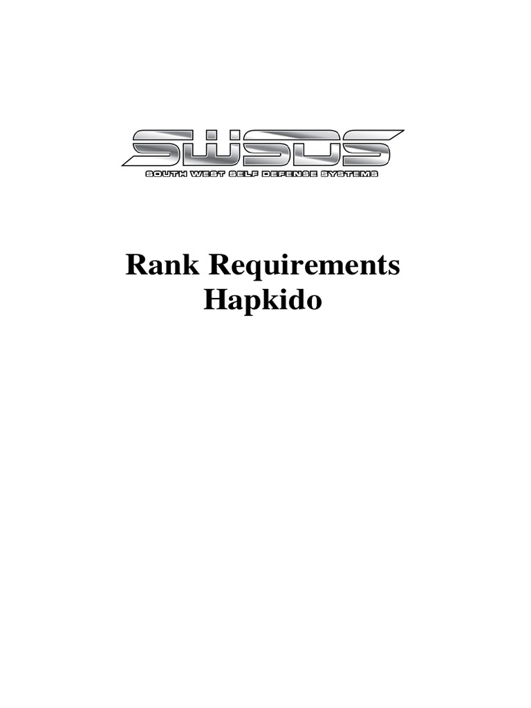 Hapkido Rank Requirements | PDF