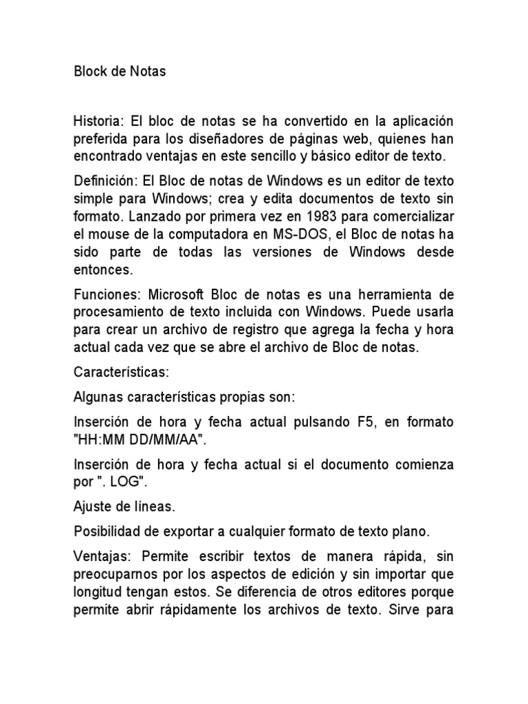 Block de Notas | PDF