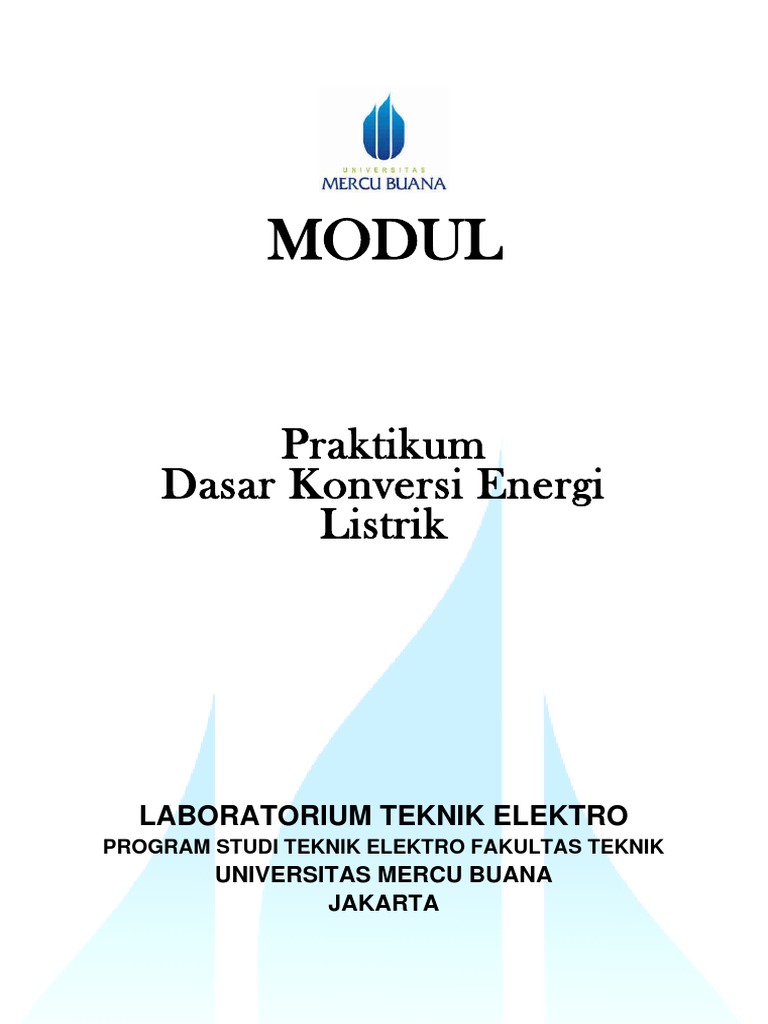 Modul Praktikum Dasar Konversi Energi Listrik PDF | PDF