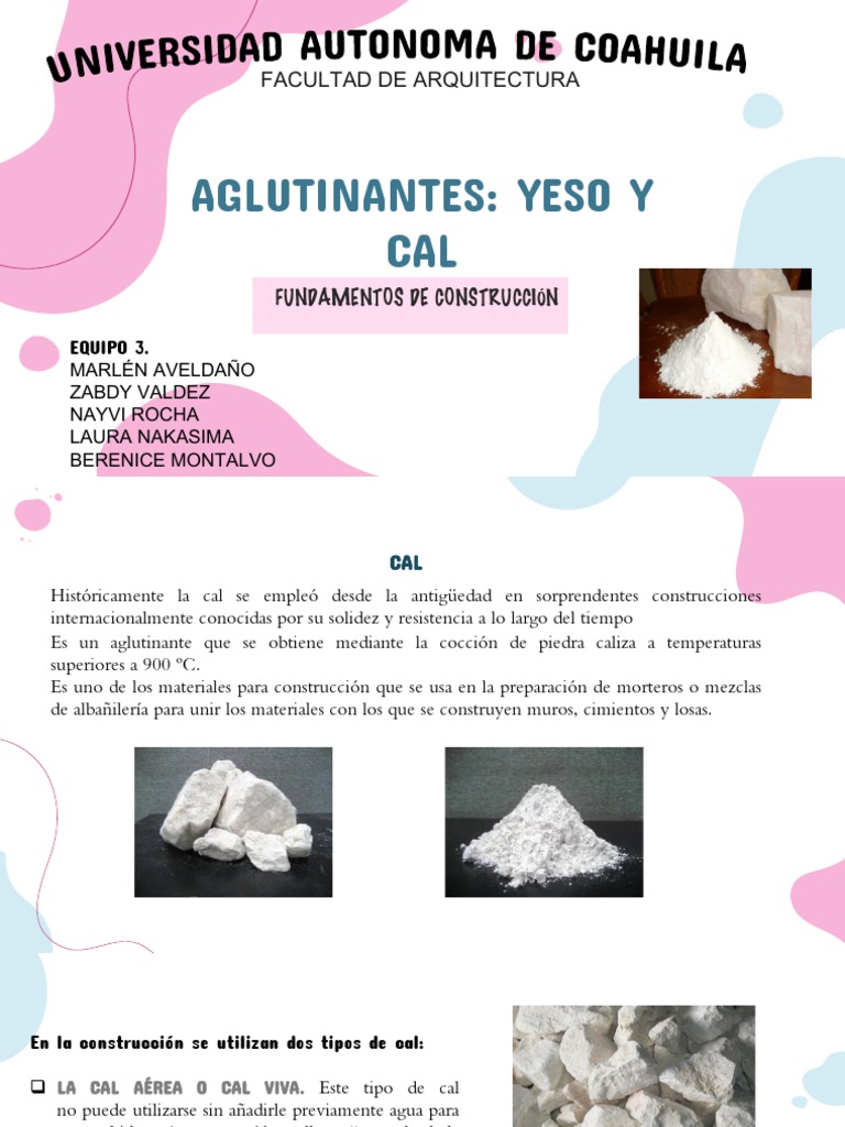 Diferencias entre cal y yeso en construcción | PDF