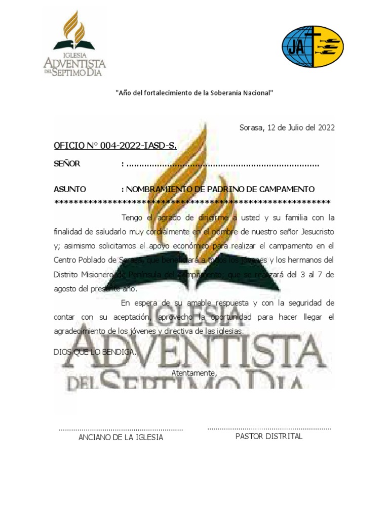 Invitación al Campamento en Sorasa | PDF