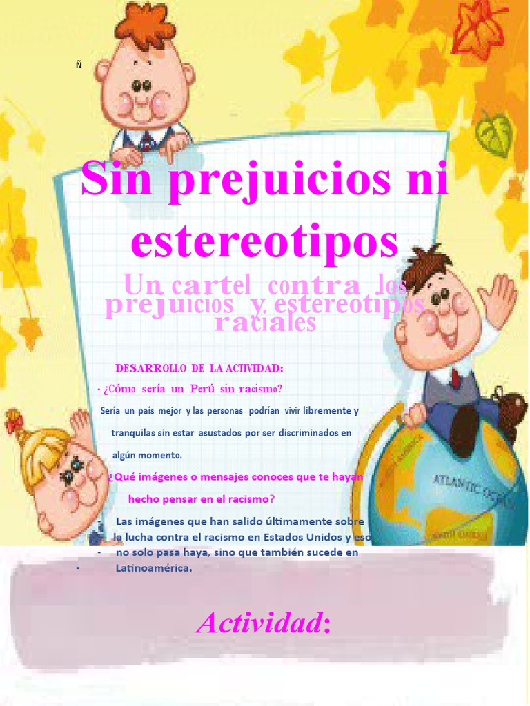Sin Prejuicios Ni Estereotipos: Un Cartel Contra Los Prejuicios y ...