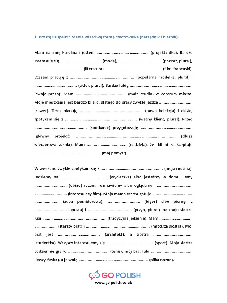 Narzednik I Biernik Cwiczenia PDF | PDF