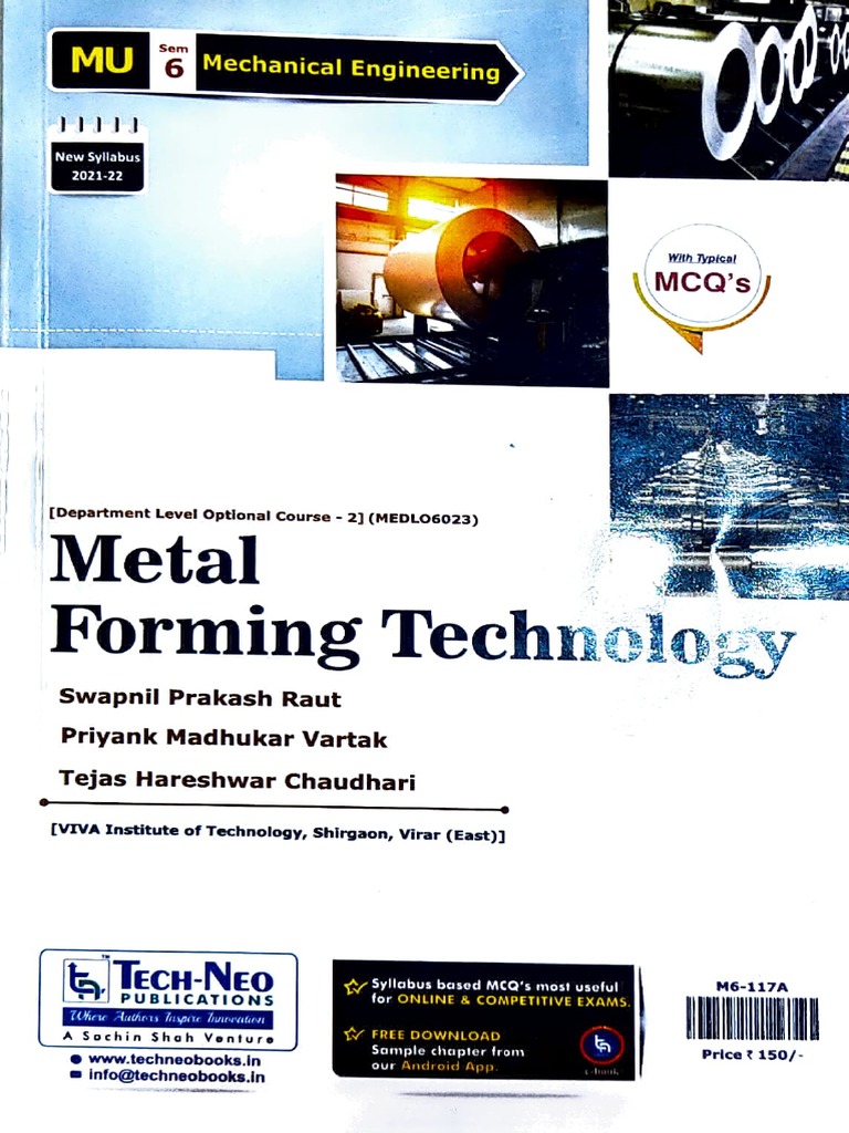 Metal Forming Technology ME 6 Sem PDF | PDF