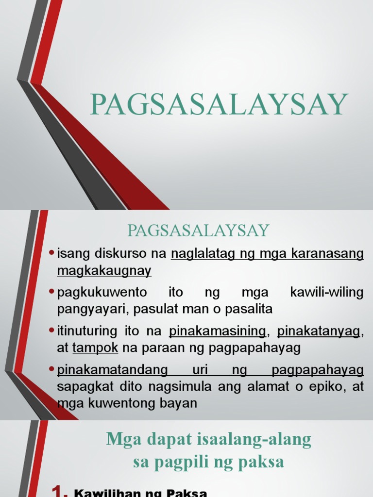 Pagsasalaysay | PDF