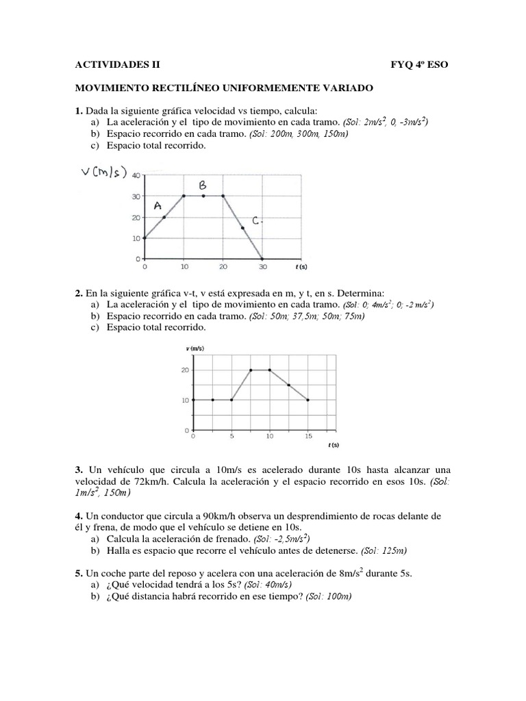 2. ACTIVIDADES MRUV.pdf | PDF