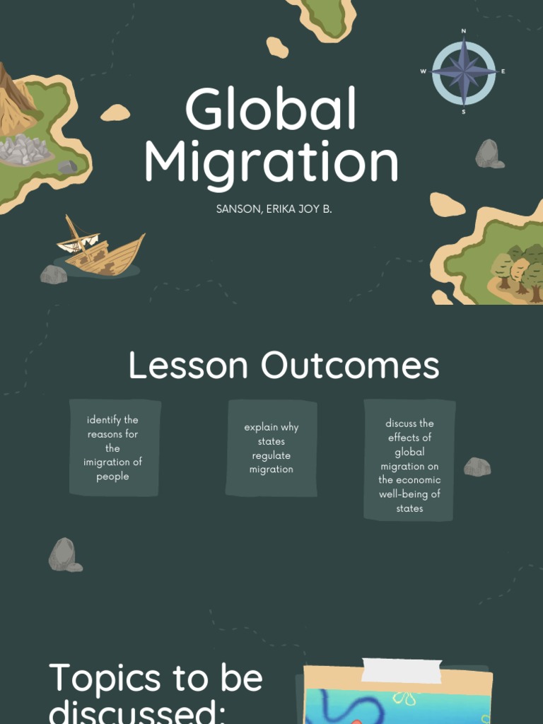 Human Migration and Geography Education Presentation in a Dark Green ...