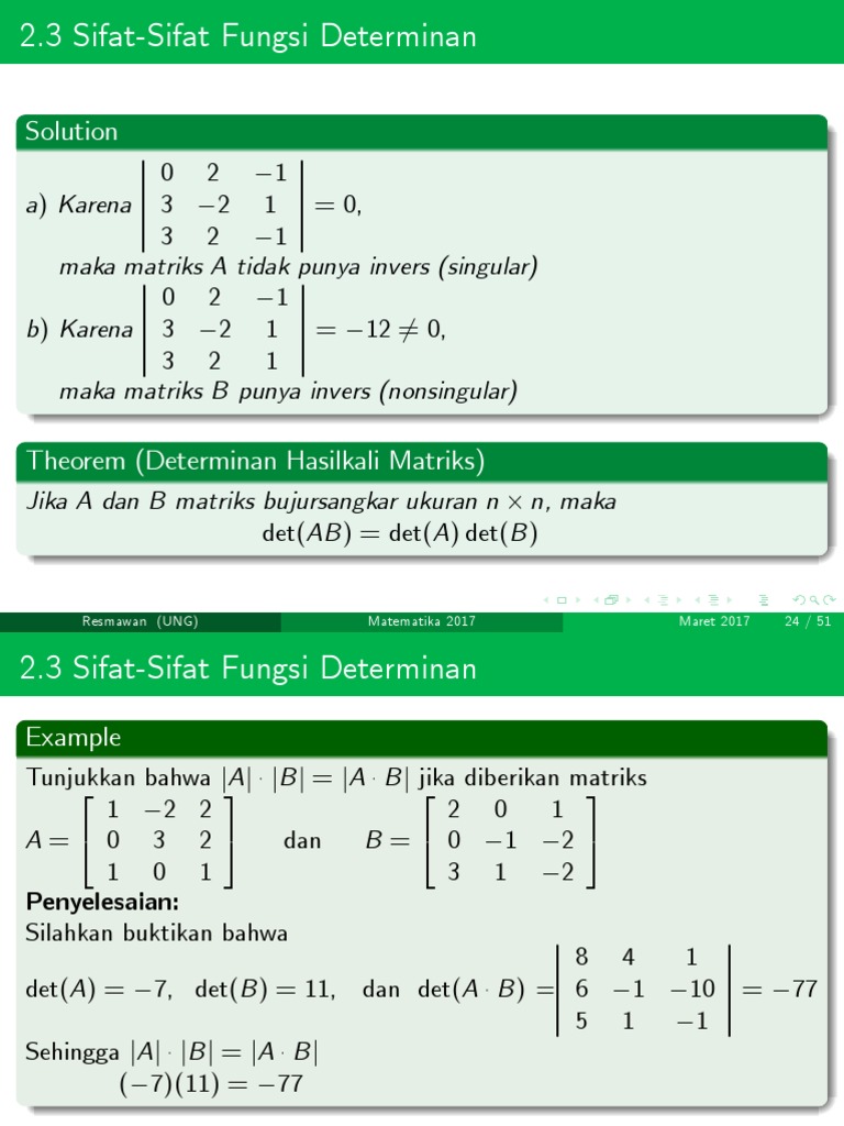 Fungsi Determinan Slide - 2 - 3-2 - 5 PDF | PDF