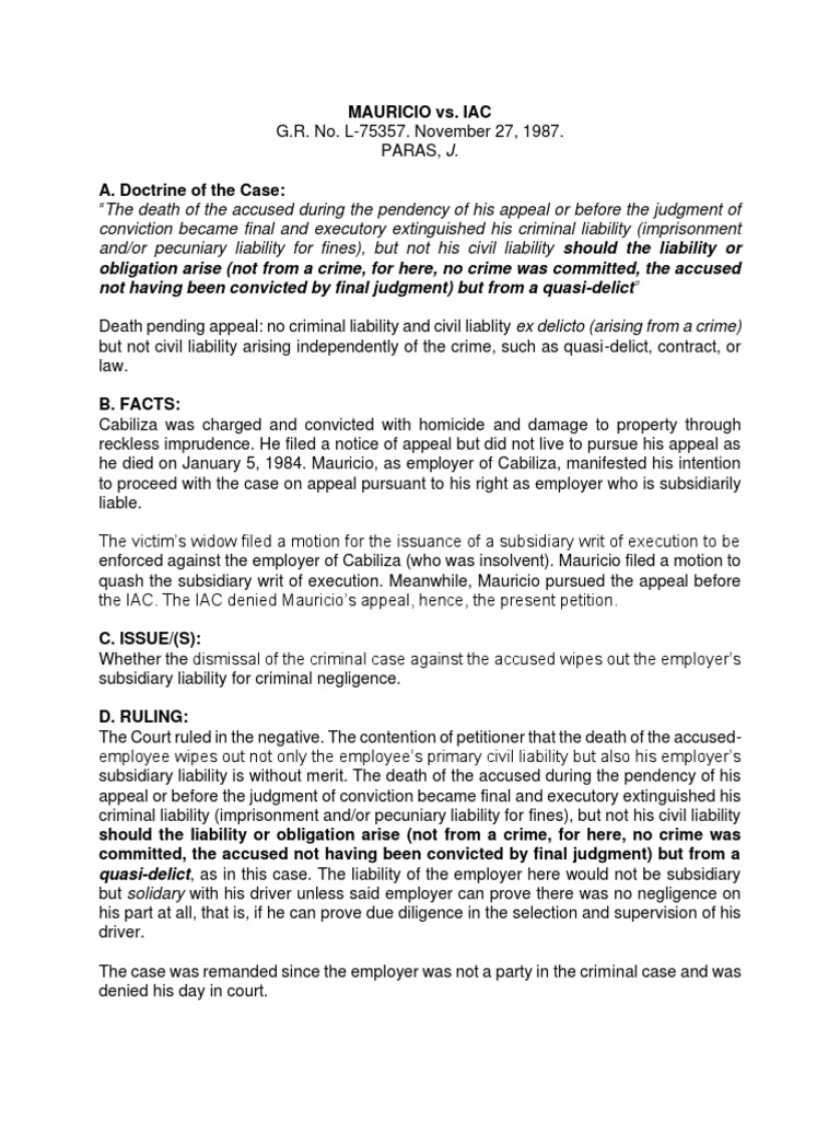 Mauricio vs. IAC PDF | PDF