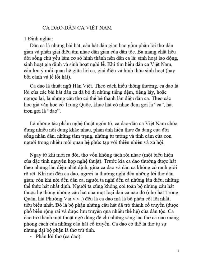 CA DAO DÂN CA VIỆT NAM | PDF
