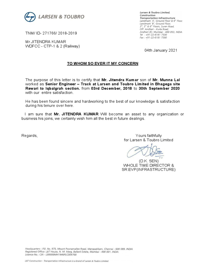 Jitendra Kumar Experience LNT PDF | PDF