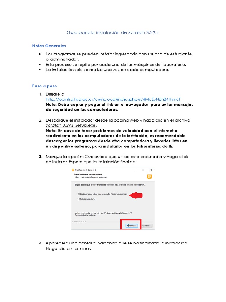 Guía para Instalación de Scratch 3 Scratch Link y Configuración de Microbit PDF | PDF | Archivo ...
