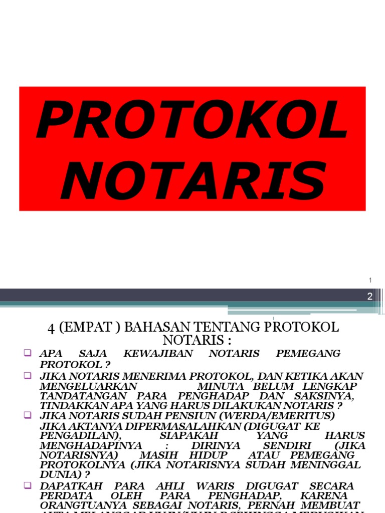 Protokol Notaris | PDF