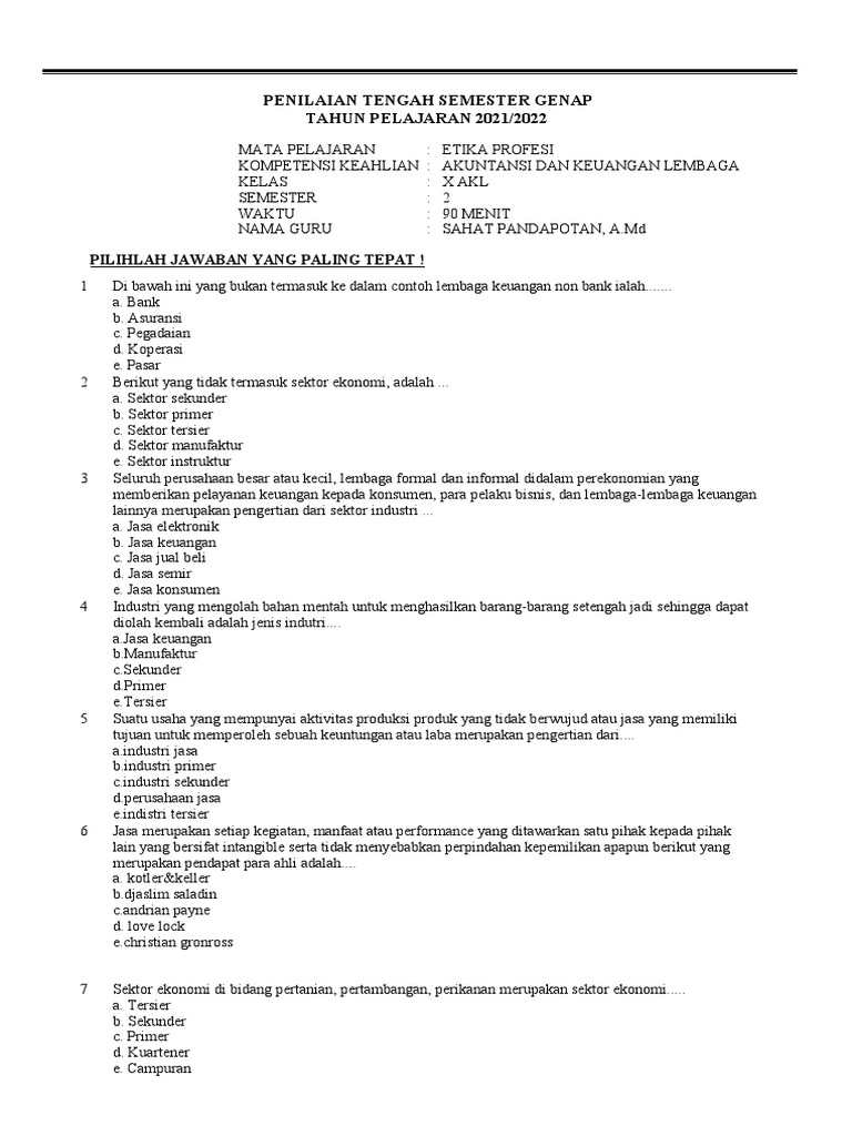 Soal Etika Profesi | PDF