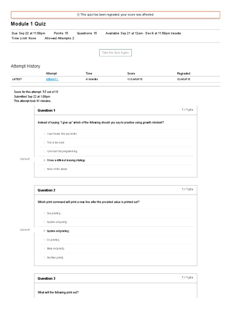 Module 1 Quiz PDF | Download Free PDF | Software Development | Computing