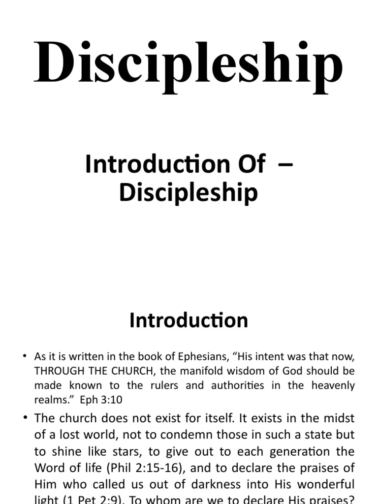 Discipleship Introduction | Download Free PDF | Disciple (Christianity) | Jesus