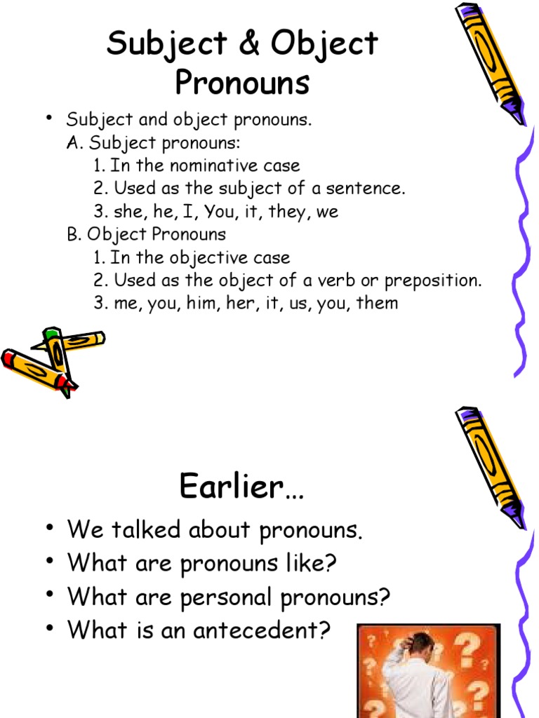 Subject and Object Pronouns | PDF