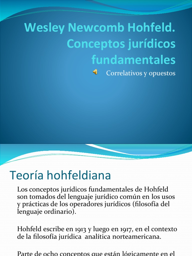 2 - Conceptos Jurídicos Básicos - WN Hohfeld PDF | PDF