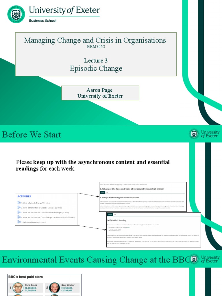 Understanding Episodic Change in Organizations | PDF | Evolution ...