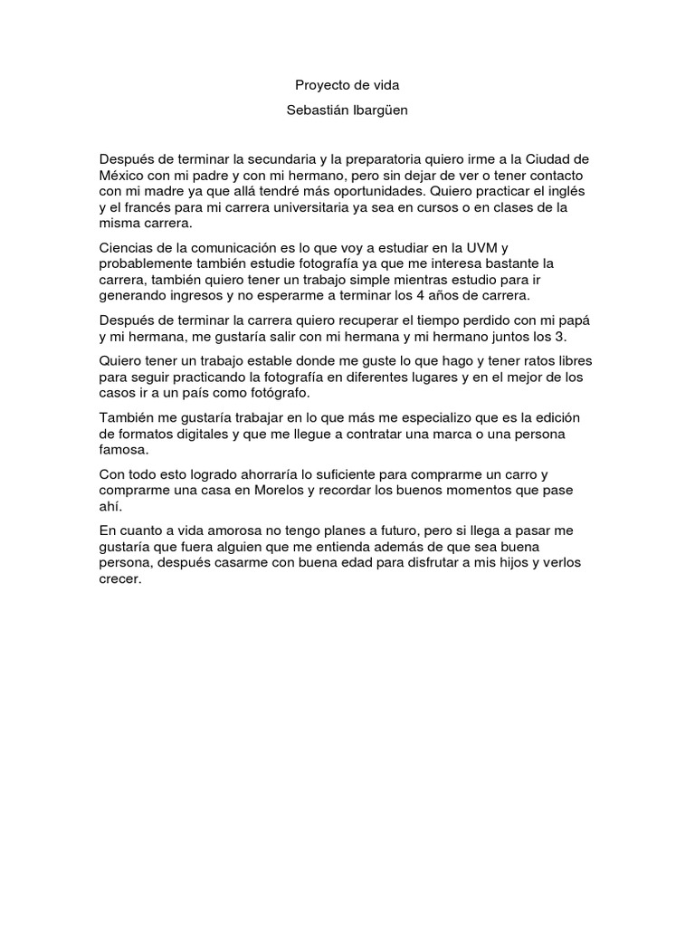 Proyecto de Vida PDF | PDF