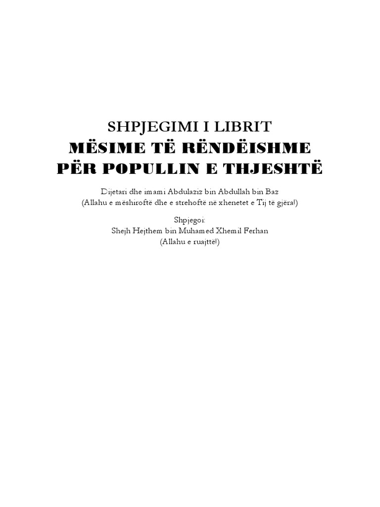 Komenti I Mësimeve Të Rëndësishme Për Popullin e Thjeshtë | PDF