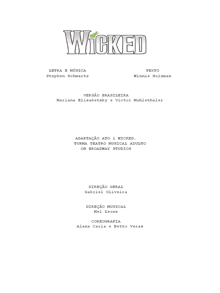 Adaptação Wicked 3 - VERSÃO FINAL - TM Adulto PDF | PDF