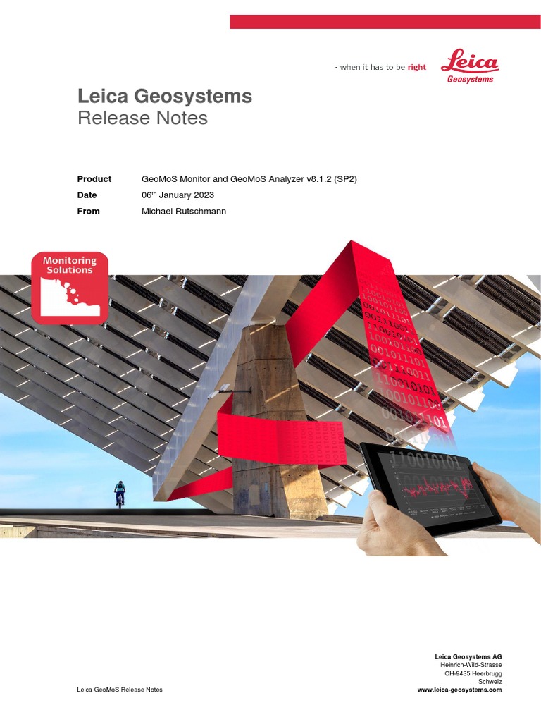 GeoMoS Monitor v8.1.2 Release Notes PDF | PDF