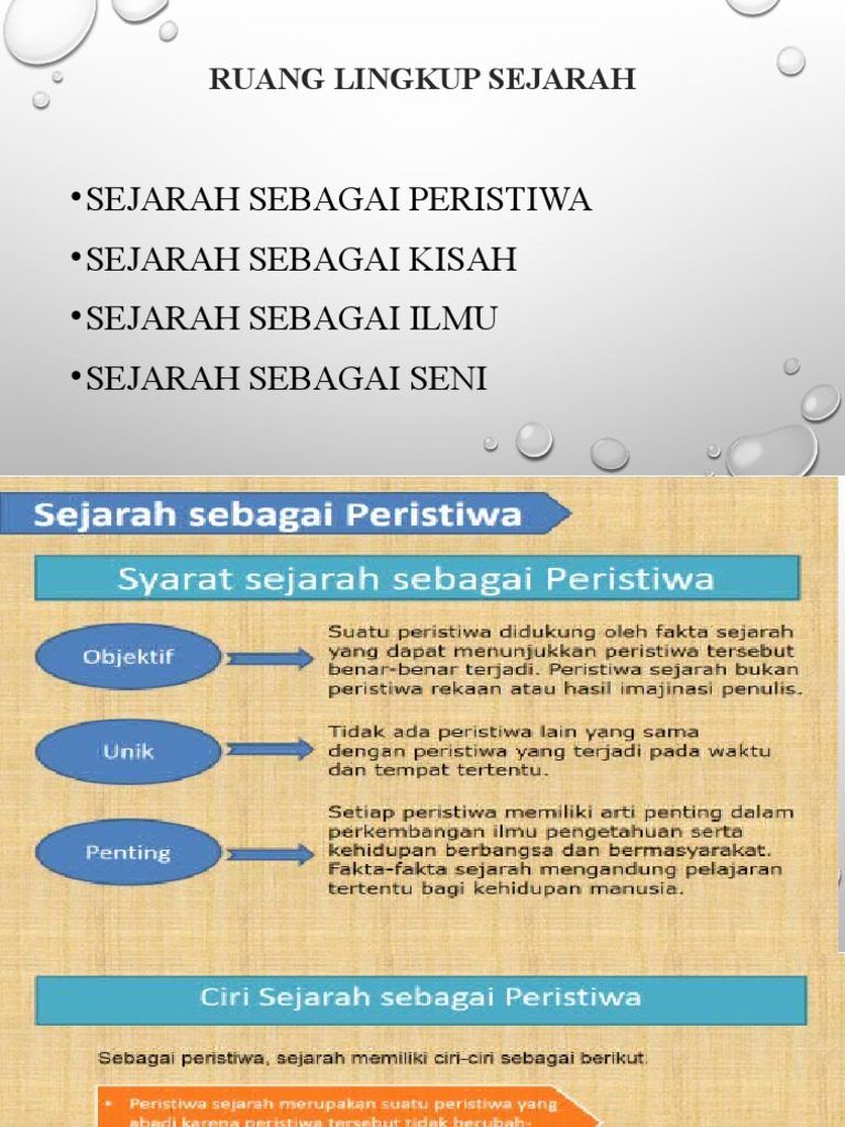 Ruang Lingkup Sejarah, Peristiwa, Kisah, Seni, Ilmu | PDF