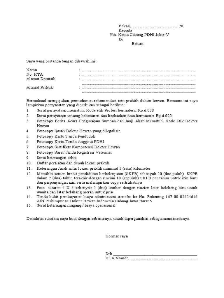 Form Rekom Pdhi | PDF