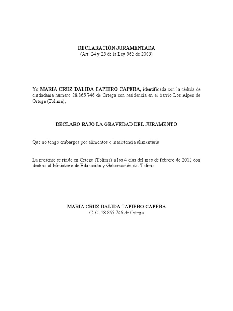 Declaracion Juram | PDF