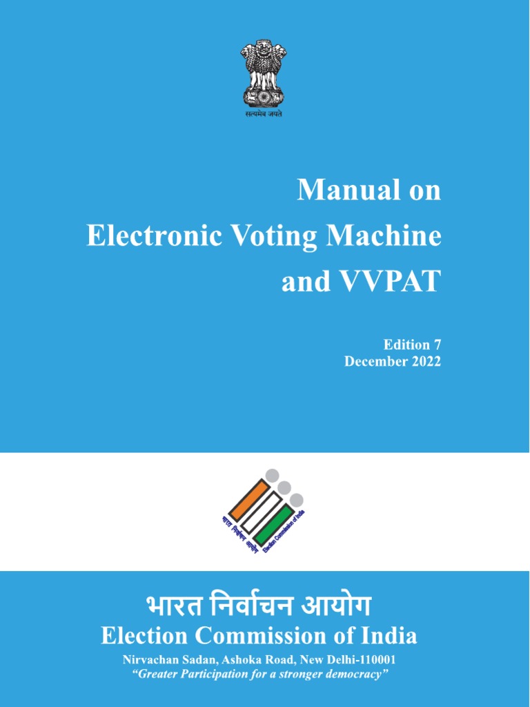 Evm-Vvpat Manual 2022 PDF | PDF