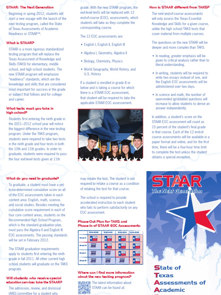Staar Eoc Brochure | PDF | Quality Of Life | Schools