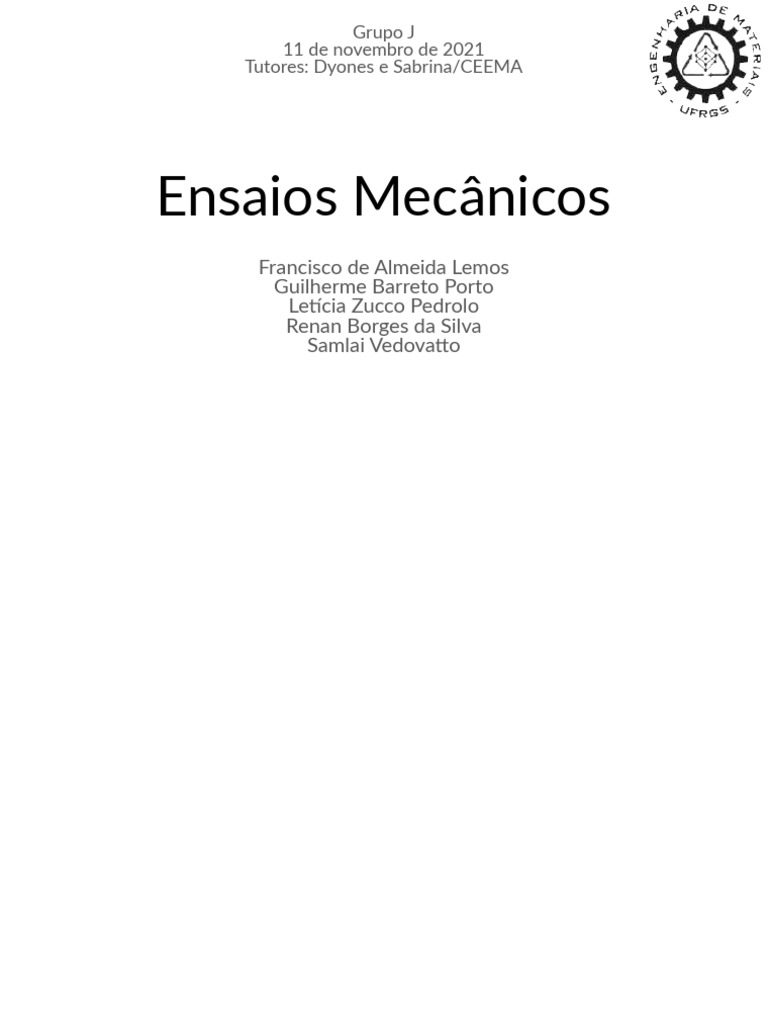Ensaios Mecânicos | PDF
