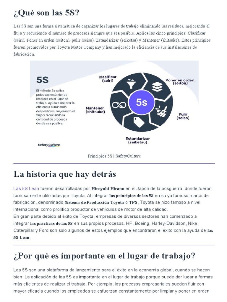 Qué Son Las 5S | PDF | Lean Manufacturing | Factores humanos y ergonomía