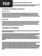 Organizacion Economica Del Imperio Incaico para Cuarto de Primaria | PDF | Imperio Inca ...