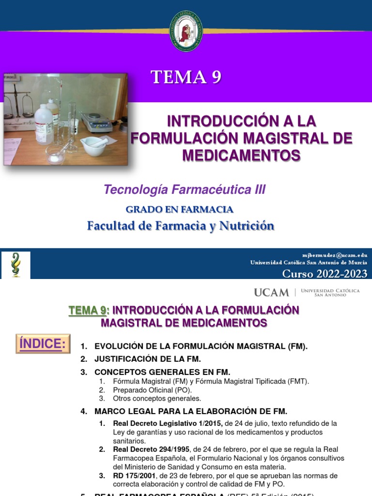 Introducción a la formulación magistral de medicamentos: aspectos generales, evolución histórica ...