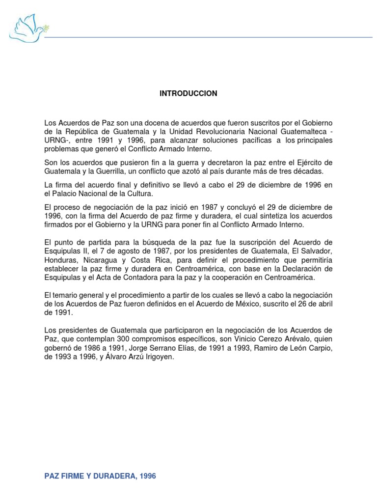 Acuerdos de Paz de Guatemala PDF | PDF