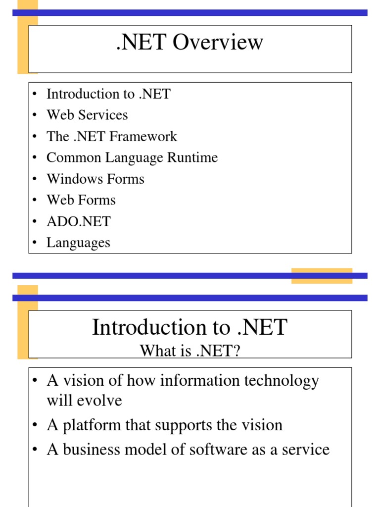Introduction to .NET Framework Overview | PDF
