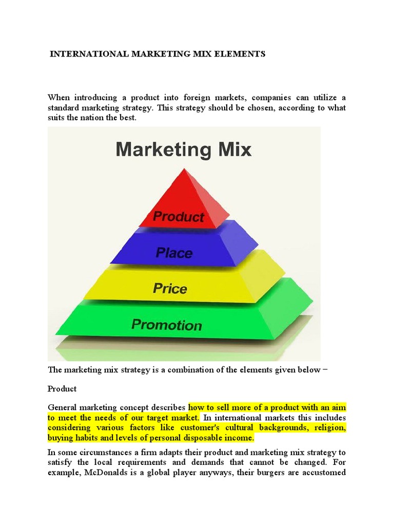 INTERNATIONAL MARKETING MIX ELEMENTS UNIT 4.docx | PDF | Marketing ...