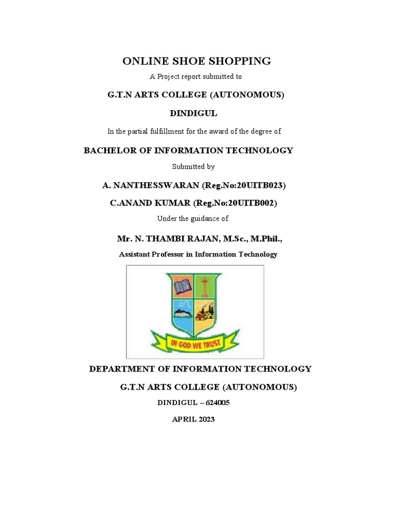 Online Shoe Shopping Document | PDF | Software Testing | My Sql