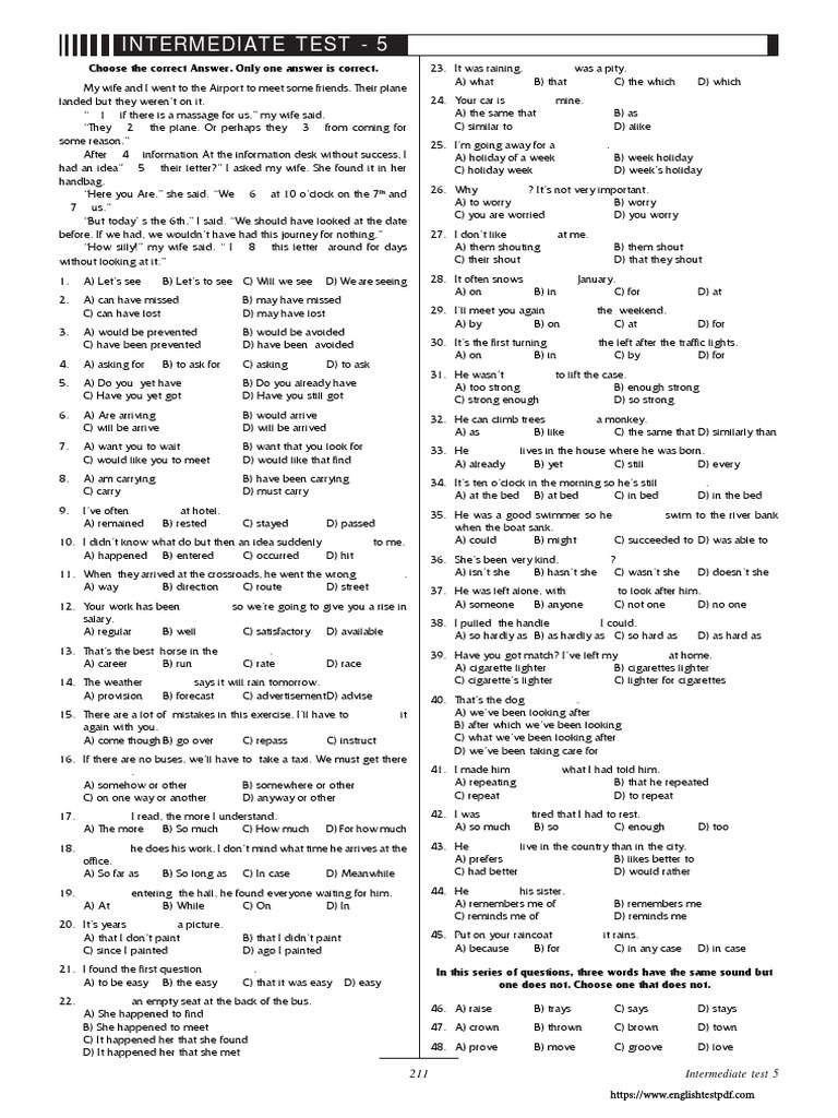 Grammar Intermediate 5 PDF | PDF